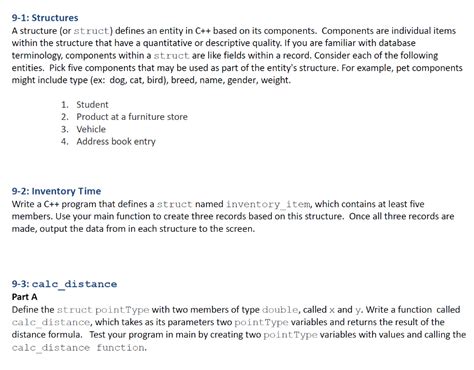 Solved Structures A Structure Or Struct Defines An Chegg Com