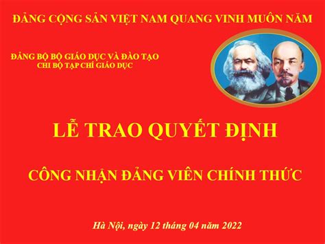 Trao Quyết định công nhận Đảng viên chính thức cho Đảng viên trong Chi