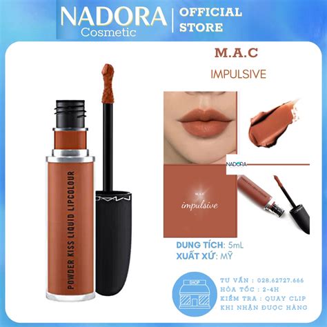 Son Mac 979 Impulsive Màu Cam Đào Powder Kiss Liquid Lipcolour 5ml
