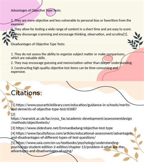 3 Advantages And 3 Disadvantages Of Administering Objective Type Of Test Pdf