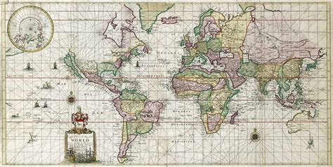 1688 Map Of The World By French Cartographer Pierre Du Val
