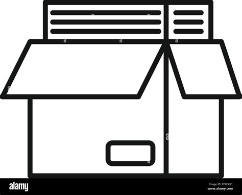 Full Documents Box Icon Outline Style Stock Vector Image Art Alamy
