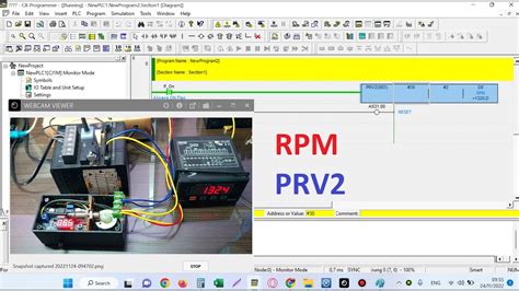 rpm dengan plc omron cj1m cpu22 menggunakan instruksi prv2 youtube