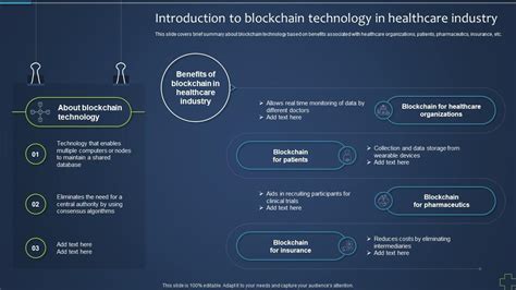 Introduction To Blockchain Technology In Healthcare Revolutionizing Health Services With