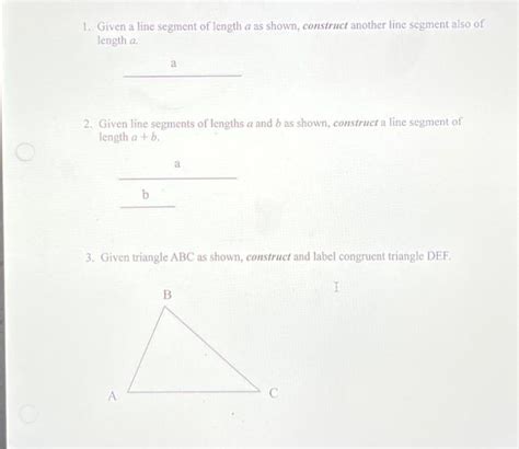 solved 4 given a line segment of length a as shown