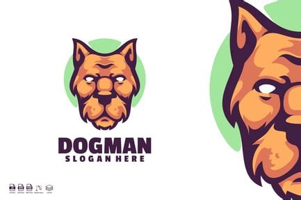 Dog Man Mascot Logo Design Logos Ft Cute And Logo Envato