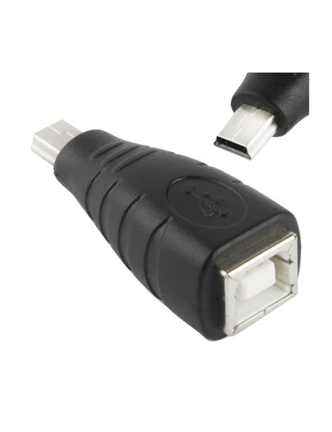 Adaptador de mini USB macho a USB BF (Negro)
