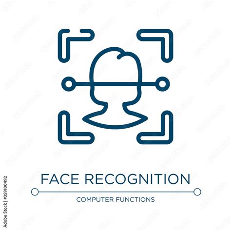 Face Recognition Icon Linear Vector Illustration From Computer