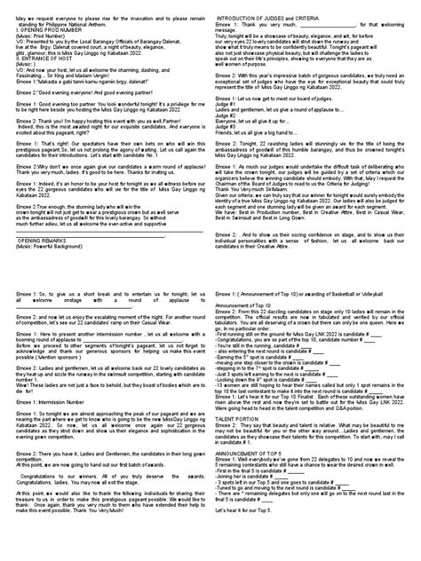 Pageant Script Pdf