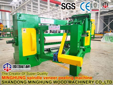 CNC Spindle Feet Spindle Rotary Wood Veneer Peeling Cutting Making Machine SHANDONG MINGHUNG