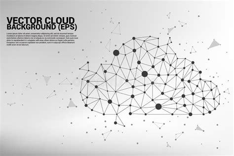 Cloud Computing Network Concept Polygon Dot Connected Line Concept Of Cloud Server Storage