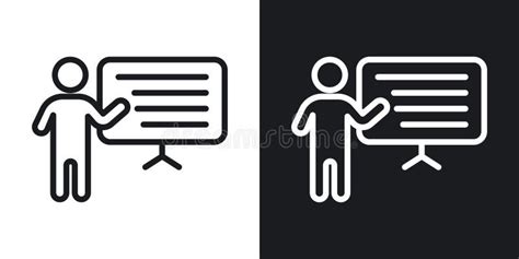 Training Icon Set Teacher Lecture Education Vector Symbol In A Black