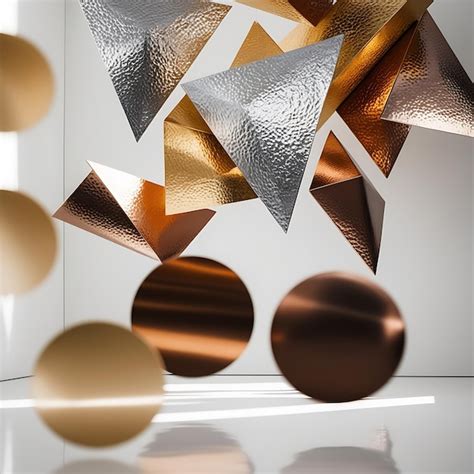 A Dynamic Abstract Background Featuring Glossy Overlapping Geometric Shapes In Metallic Shades