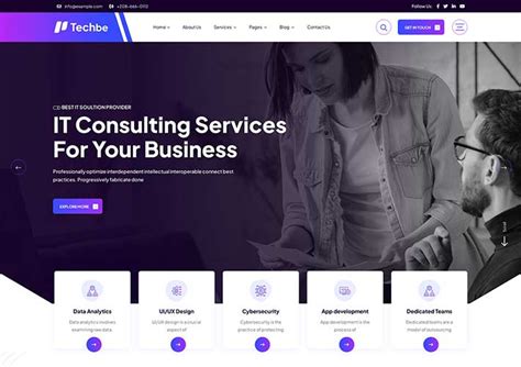 企业时尚it服务互联网技术网络科技网站html5网页模板 云部落资源网