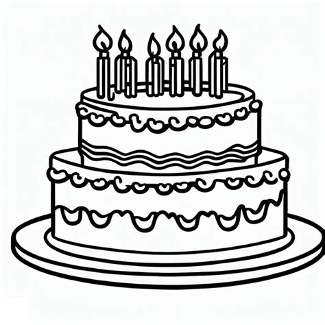 Birthday Cake Coloring Pages Coloringlib