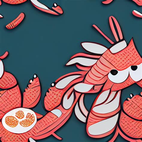 Premium Ai Image A Cartoon Of A Red Lobster And A Plate Of Food With