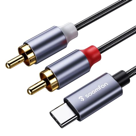 Amazon Usb Type C Rca 変換ケーブル 3m Soomfon Type C オーディオケーブル 2rcaジャック 赤 白 Dacチップ搭載 Y型 分岐 高耐久性