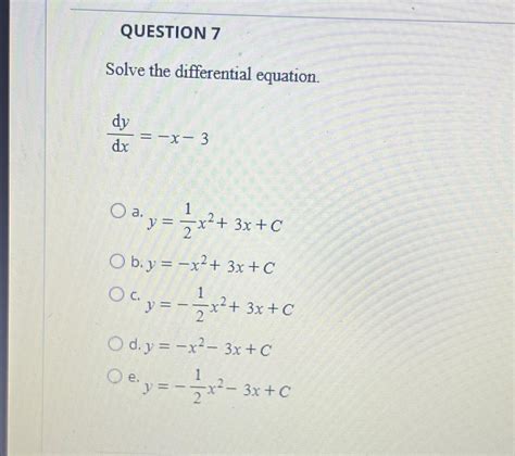 Solved Question 7solve The Differential