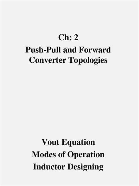Pushpull Converter3updated Pdf Electricity Electrical Engineering
