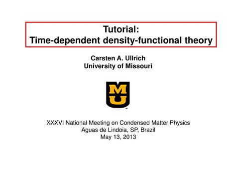 Ppt Tutorial Time Dependent Density Functional Theory Powerpoint Presentation Id1585878