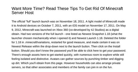 Want More Time Learn These Methods To Get Rid Of Minecraft Server Hostvwpzipdfpdf Docdroid