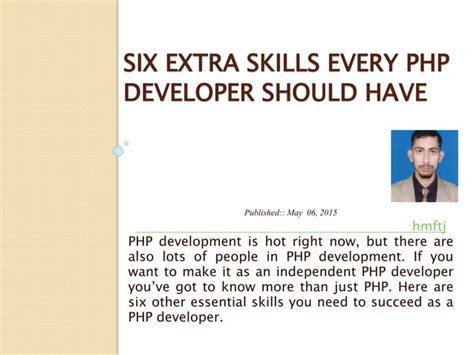 Six Extra Skills Every Php Developer Should Have Ppt