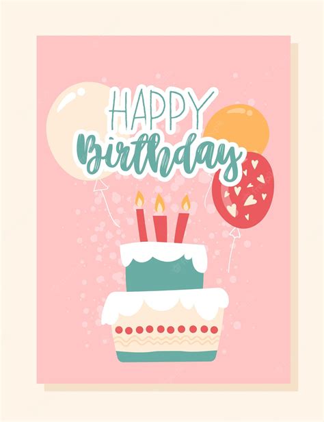 생일 축하 엽서 프리미엄 벡터