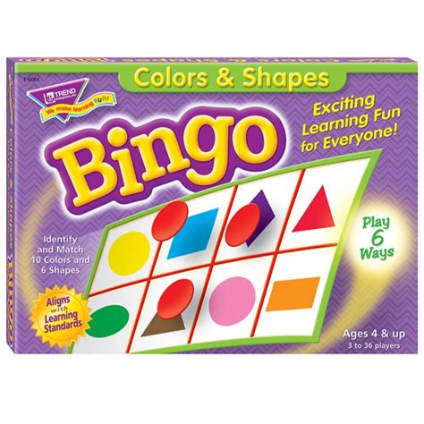 Colors And Shapes Bingo Game Play School Room Cc