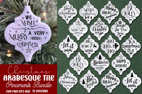 1 Christmas Arabesque Ornaments Svg Bundle Designs And Graphics