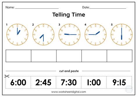 Telling Time Worksheets Oclock And Half Past Worksheets Library