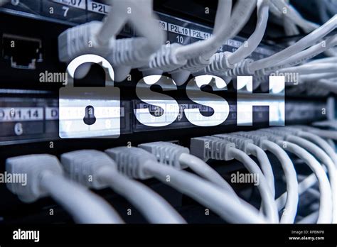 Ssh Secure Shell Protocol And Software Data Protection Internet And Telecommunication Concept