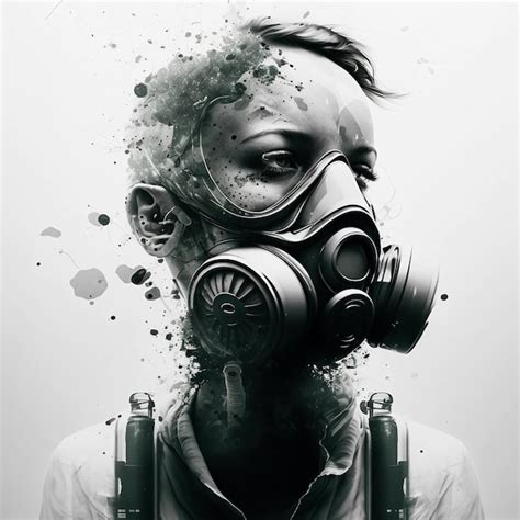 Premium Ai Image Man In A Radiation Mask Created With Generative Ai