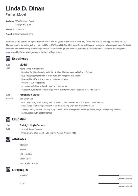 Model CVExamples And Writing Tips
