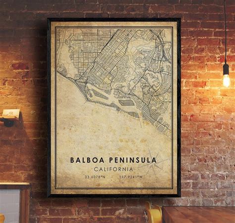 Balboa Peninsula Map Print Balboa Peninsula Map California Map Art