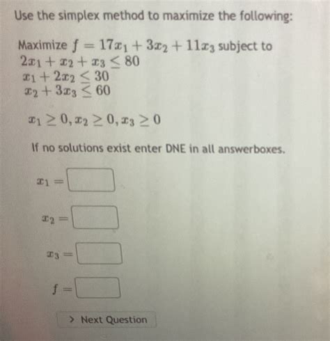 Solved Use The Simplex Method To Maximize The Following