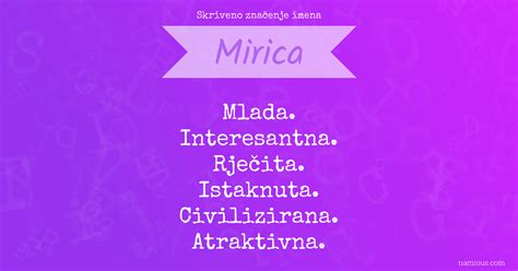 Skriveno značenje imena Mirica | Namious