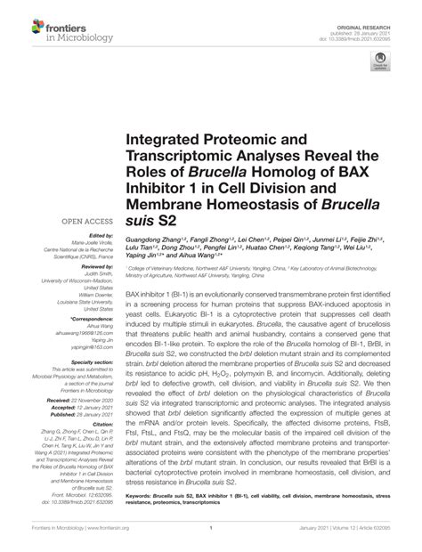 Pdf Integrated Proteomic And Transcriptomic Analyses Reveal The Roles