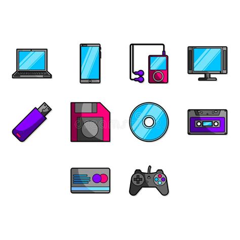 Technology Icon Set Stock Vector Illustration Of Simple 320587150