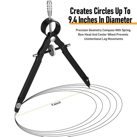 Eboot Student Geometry Math Set Drawing Compass And 6