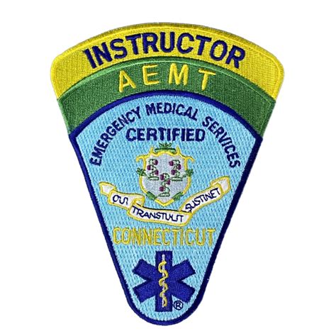 Connecticut Certified Advanced Emergency Medical Technician Patch Aemt With Attached Instructor