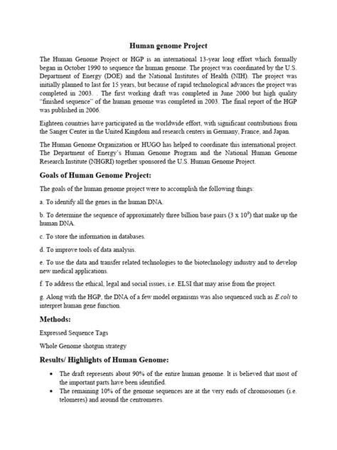 human genome project pdf genome human genome