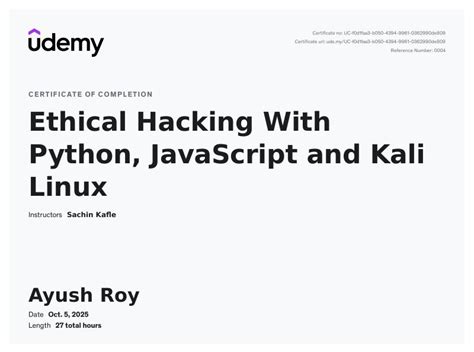 Ethicalhacking Cybersecurity Python Javascript Kalilinux