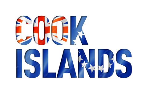 Premium Photo Cook Islands Flag Text Font