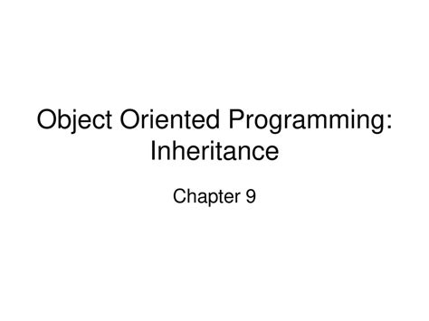Object Oriented Programming Inheritance Ppt Download