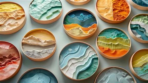 3d topographic maps of various landscapes premium ai generated image
