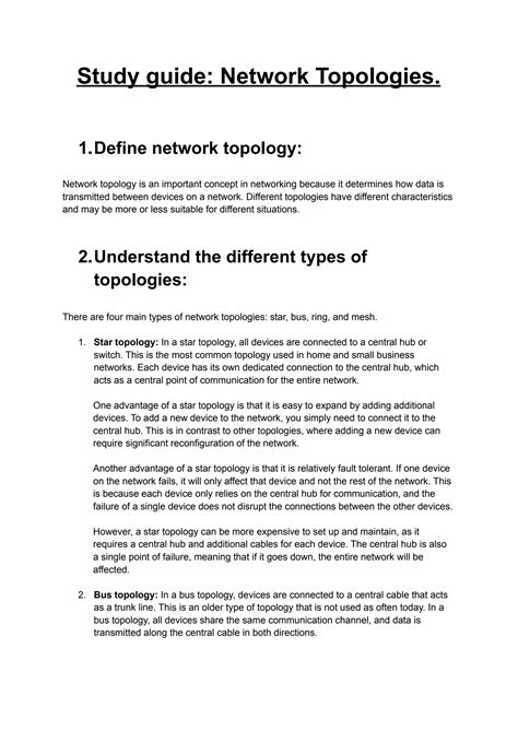 SOLUTION Network Topologies Best Practices And Tips For Success Study Guide Studypool