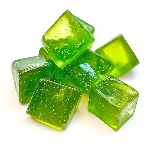 Glowing Green Candy Cubes With Sparkling Translucent Texture Stock Illustration Illustration