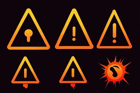 Set Of Triangle Exclamation Mark Warning Icons Vector Illustration Premium Ai Generated Image
