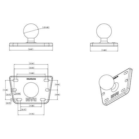 Ram Mounts Reservoir Cover Centered Ball Noir Motardinn