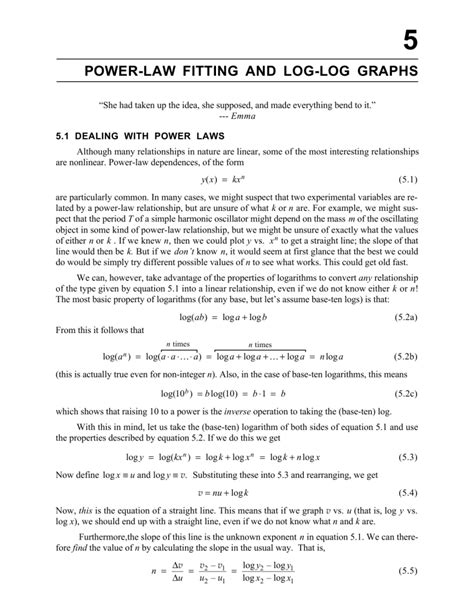 Power Law Fitting And Log Log Graphs